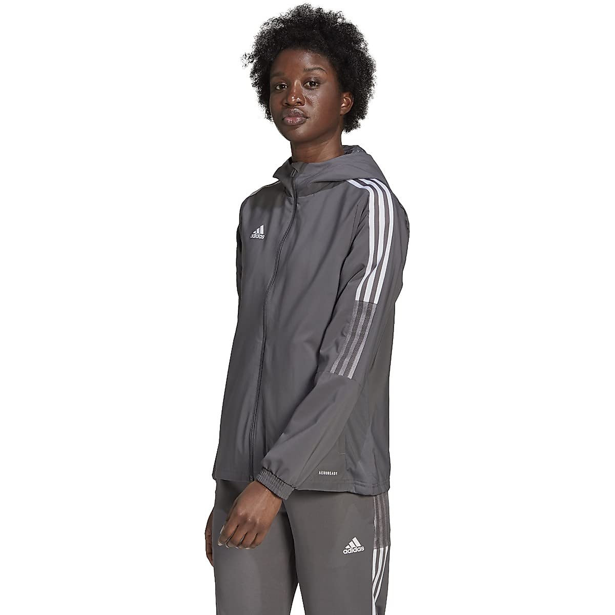 adidas womens Tiro 21 Windbreaker Team Grey Medium