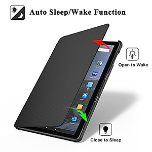 Soke Case for All-New Amazon Fire HD 10 & 10 Plus Tablet (Only Compatible with 11th Generation, 2021 Release) Premium Folio Stand Cover with Auto Wake/Sleep for 10.1 Inch Tablet, Black
