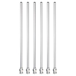 PATIKIL 10Ga x 5 Inch Stainless Steel Dispensing Needle Tips, 6Pcs Metal Glue Needle Tube Blunt Tips Luer Lock for Thick Glue Ink Lab, Silver