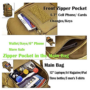 CREATOR Mini 12L Daypack Military MOLLE Tactical Backpack X-Small Rucksack MOLLE Gear Assault Pack for Traveling Camping Bag