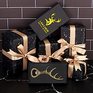 LKKCHER Deer Antler Beer Bottle Opener Stag Gifts for Women Men Wife Husband Girlfriend Boyfriend Mom Dad New Home Birthday Party Wedding Lovely Novelty Sturdy Bronze Gadget Christmas Gift Present