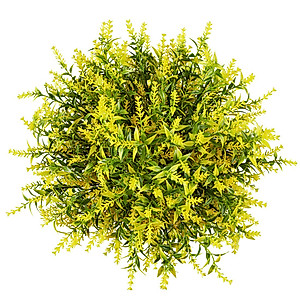 URSTOUD 6PCS Artificial Lavender Flowers,Fake Greenery Faux Plastic Artificial Flowers UV Resistant Lavender Bouquets for Wedding Hanging Bouquet Indoor Outdoor Home Garden Office Table Vase(White)