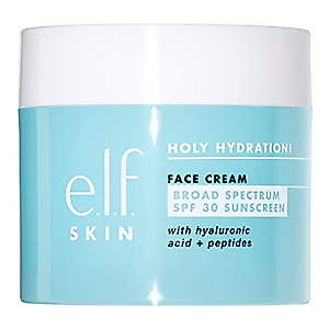 e.l.f. Holy Hydration! Face Cream, Broad Spectrum SPF 30 Sunscreen, Moisturizes & Softens Skin, Quick-Absorbing & Ultra-Hydrating, 1.8 Oz