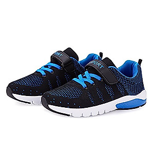 MAYZERO Kids Tennis Shoes Breathable Athletic Shoes Walking Running Shoes Fashion Sneakers for Boys Girls Blue
