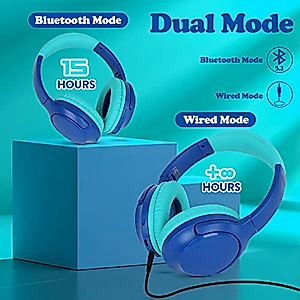FFZ Kids Headphones Wireless, Bluetooth Headphones for Kids with Volume Limited, Adjustable Over Ear Headphones Built in Microphone Bluetooth 5.3 for Boys Girls, School, Travel, iPad, Tablet, PC