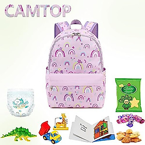 CAMTOP Cute Kids Toddler Backpack Girls Boys Small Rainbow School Bookbags Age 1-3 Daycare Nursary Travel Bags