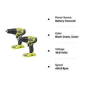 2 Pack of Ryobi P215 18-Volt 1/2-in Drill Driver (Bare tool) (No Retail Packaging)