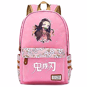 GO2COSY Anime Demon Slayer Backpack Kimetsu no Yaiba Daypack Student Bag School Bag Bookbag Shoulder Bag