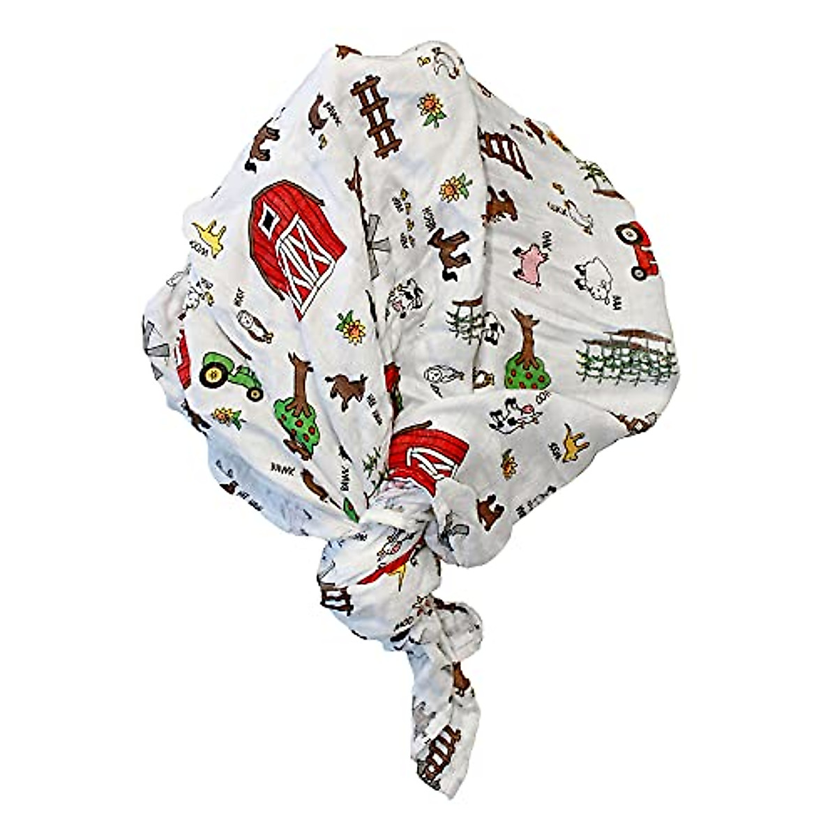 Imagine Baby Products Barnyard Jam Bamboo Swaddle Blanket | Premium Muslin-Weaved Bamboo Blanket | Luxuriously Soft Fabric with A Light Stretch for A More Secure Swaddle | Bamboo Baby Blanket