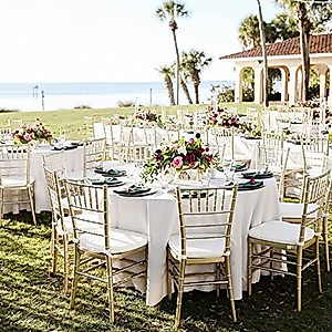 MTREO 5 Pack Round Tablecloth 90 Inch Polyester Round Table Cloths White Wrinkle Resistant Washable Polyester Table Cloth Decorative Fabric Table Cover for Wedding Party Restaurant Buffet Table