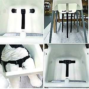 ZARPMA High Chair Straps, 3 Point Harness Straps Belt for Child Kid Chair Strap for IKEA Antilop High Chair (Black)