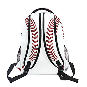 Oarencol Custom Baseball Backpack Softball White Print Personalized Your Name Text Bookbag School Travel College Shoulder Bag for Girls Boys