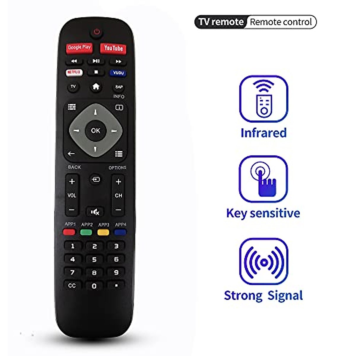 Universal Remote Control for Philips Android Smart LCD LED 4K TV 65PFL5504/F7 50PFL5604/F7 65PFL5766/F7 55PFL5704/F7 75PFL5604/F7 47PFL6704D/F7