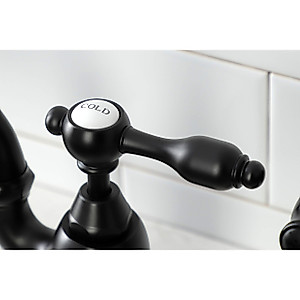 Kingston Brass KS7750TALBS Tudor Bridge Kitchen Faucet, Matte Black, 13.88 x 8.25 x 14.5