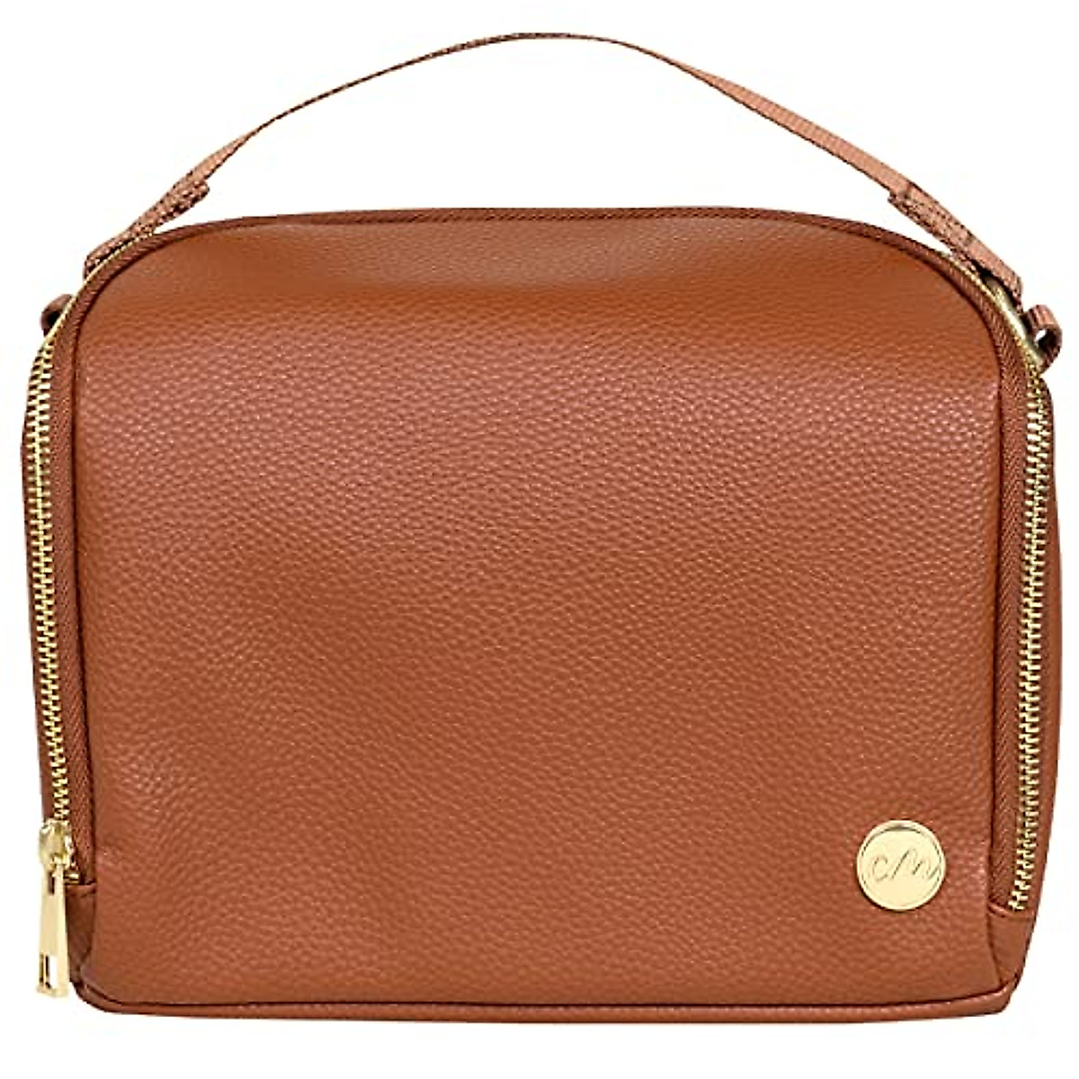 CleverMade Breastmilk Cooler Bag - Insulated Baby Bottle Tote for Breast Milk, Formula, Food, and Snacks with Top Handle for Easy Toting - Perfect Travel Carrier for Nursing Mothers - Brown