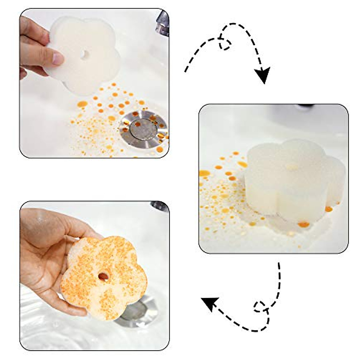 24 Pieces Sponge for Hot Tub Accessories, Flower Oil Scum Absorber for Swimming Pool and Spa