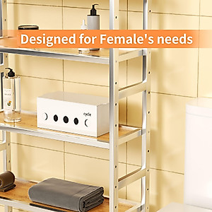 FEMELI Tampon Holder for Bathroom, Acrylic Cycle Pad Storage Organizer with Lid, Discreet Feminine Women Products Case Container Period Bin for Bathroom Accessories Decor Box