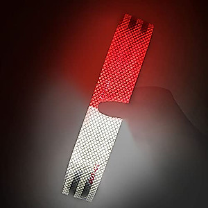 STARREY Reflective Tape Outdoor Red White 1/2 in X 30 FT Waterproof Self Adhesive DOT-C2 Safety Caution Reflector Conspicuity dot Tape for Trailers Cars