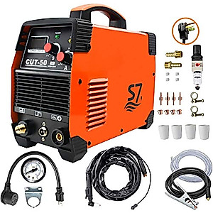Plasma Cutter, Max Cutting Thickness 20MM, 50A Inverter DC Inverter 110/220V Dual Voltage Cutting Machine with Free Accessories Easy Cutter Welder