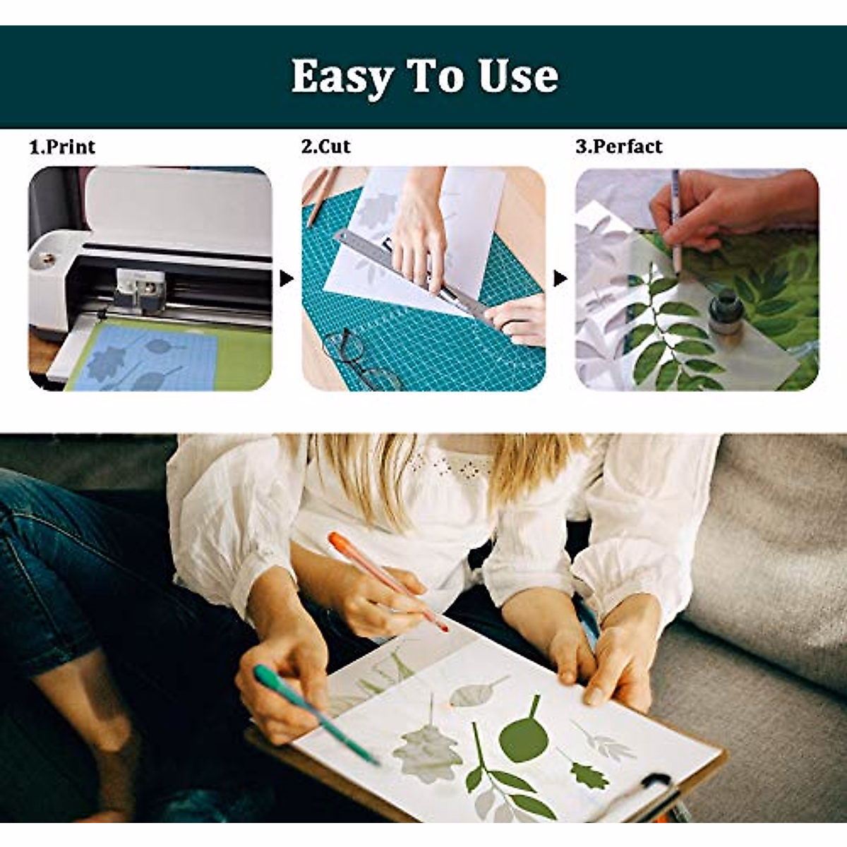 ilauke 10 Pieces 7.5mil Mylar Stencil Sheets, Reusable Blank Stencil Vinyl, Clear Mylar Template for Cricut Cutting Machine, Make Your Own Stencils Sheets, 12 x 12 inch