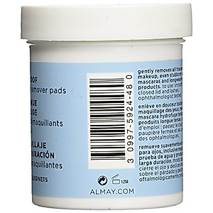 Almay Longwear and Waterproof Eye Makeup Remover Pads, 80 Count