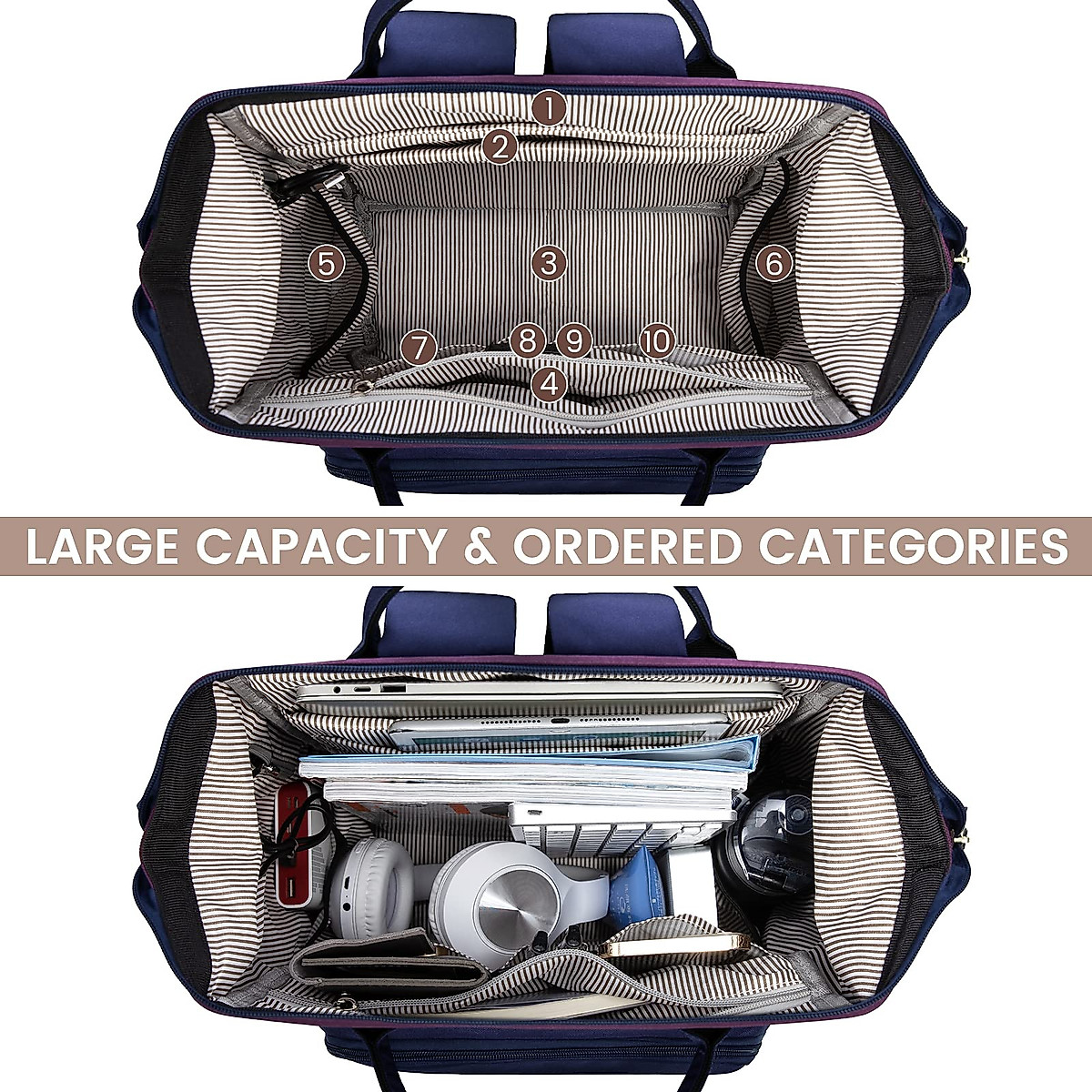 LOVEVOOK Laptop Backpack for Women, 15.6 Inch Work Business Backpacks Purse with USB Port, Large Capacity Nurse Bag College Bookbag for School, Waterproof Casual Daypack for Travel