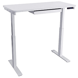 Motionwise Electric Standing Desk, 24”x48 Home Office Series, 28"-48" with Quickly Program up to 4 pre-Set Height adjustments and USB Charge Port, White Frame