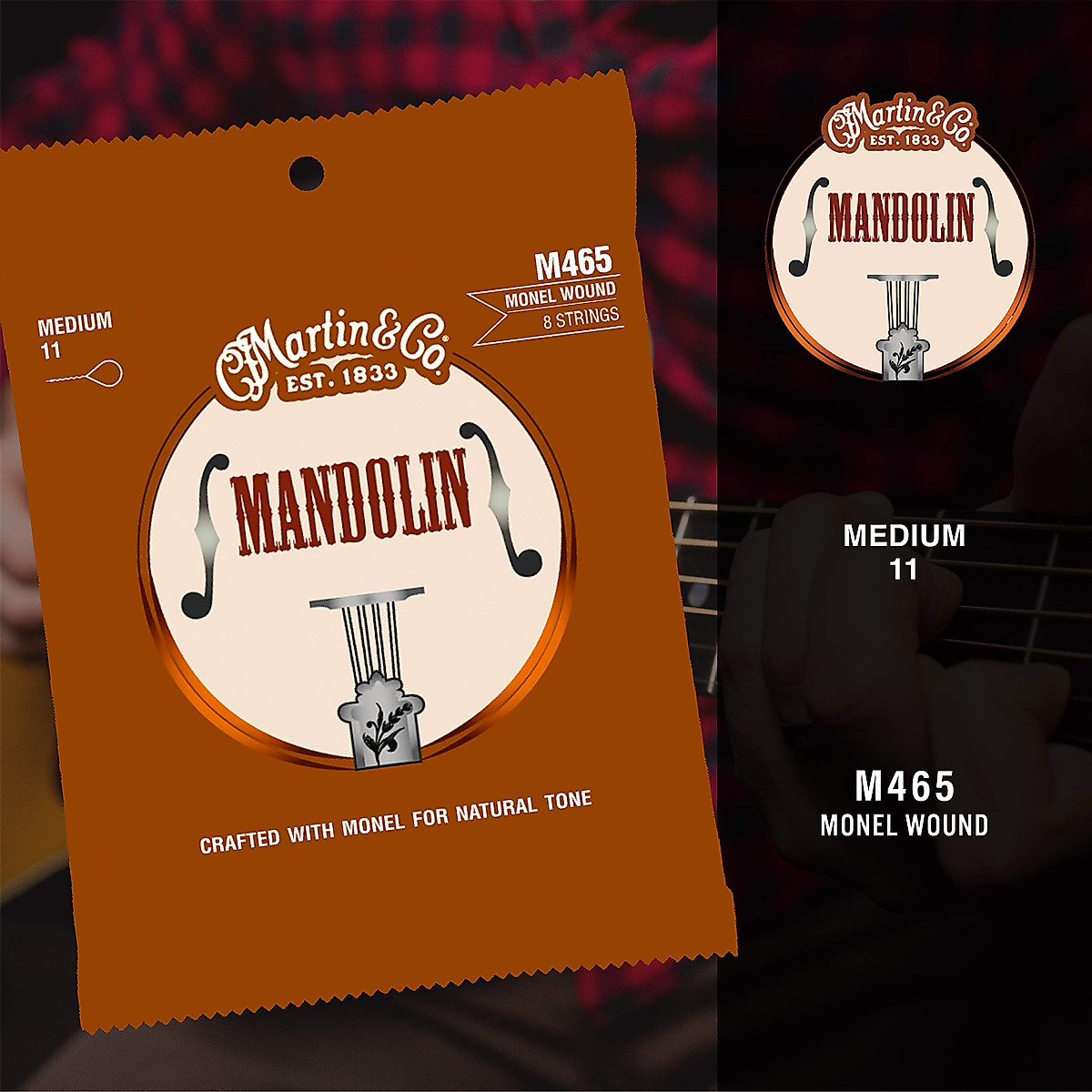 Martin Mandolin Monel Wound 8-Strings, Medium (M465) Med