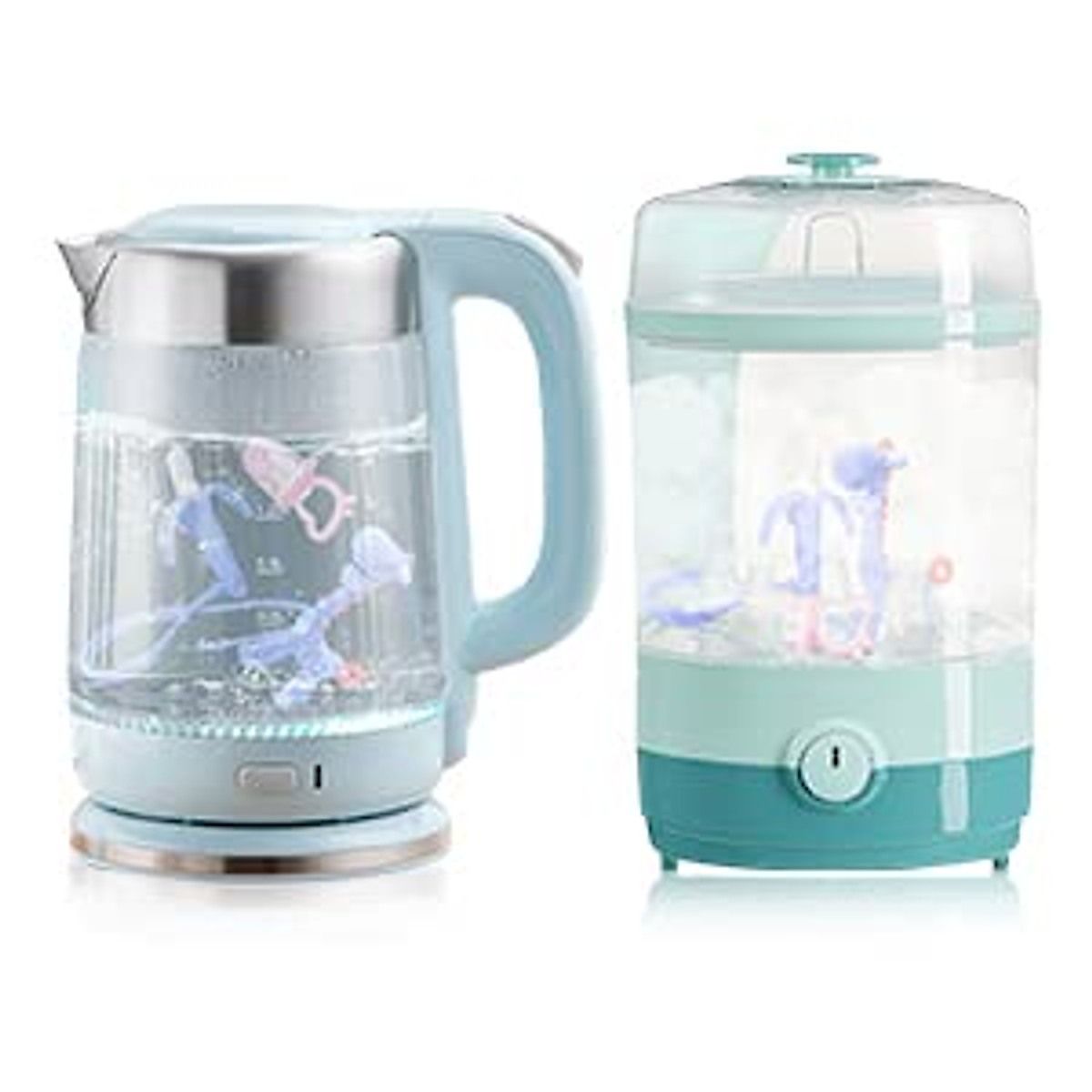 SHARE&CARE Baby Teething Toys for Girls and Natural Organic Fruit Feeder Pacifier/Baby Teether Chew Toys Fresh Food Feeder/ 1 Teethers and 1 Feeder with 3 Silicone Sacs(Purple)