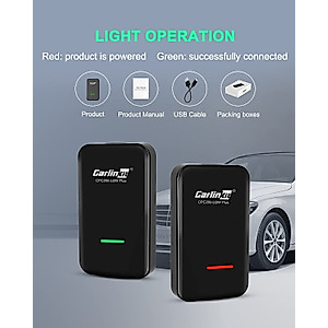 Citreal Wireless CarPlay Adapter Compatible with Factory Wired CarPlay for iPhone 6 to13 Pro MAX, Plug&Play Easy Setup Wireless Adapter Dongle Convert Wired to Wireless car Play Black CPC200-U2W Plus