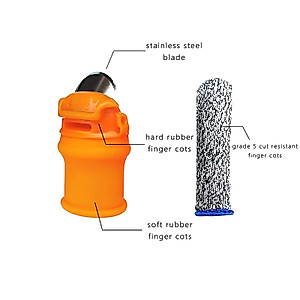 ZFYOUNG Garden Silicone Thumb Knife Set of Two, Picking Vegetable Thumb Knife Finger Guard Picker, Splitter Harvesting Tool