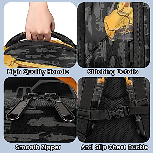 YoCosy Black Vintage Cartoon Car Backpack School Bookbag Laptop Purse Casual Daypack for Teen Girls Women Boys Men College Travel