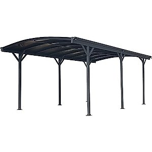 Hanover 19-Ft. x 10-Ft. Aluminum Arch-Roof Carport with Opaque Polycarbonate Roof Panels
