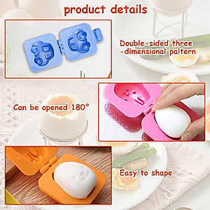 6 Pcs Cartoon Cute Boil Egg Mold, Egg Sushi Rice Mould Plastic Cake Chocolate Mold With Rabbit Bear Fish Car Star Love Heart Shape Decorating Fondant Cake Cookery Molds