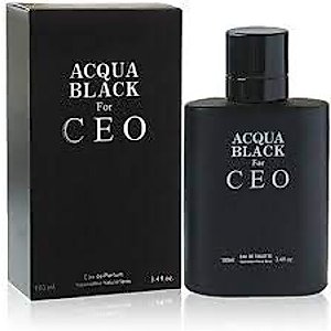 NovoGlow Acqua Black for Ceo Perfume for Men, EDP-3.4 oz, with a Pouch Included, Perfect Gift