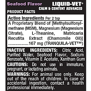 Liquid-Vet by Reliant Health Brands Feline Calm & Content Advanced Formula, 8oz, Seafood Flavor