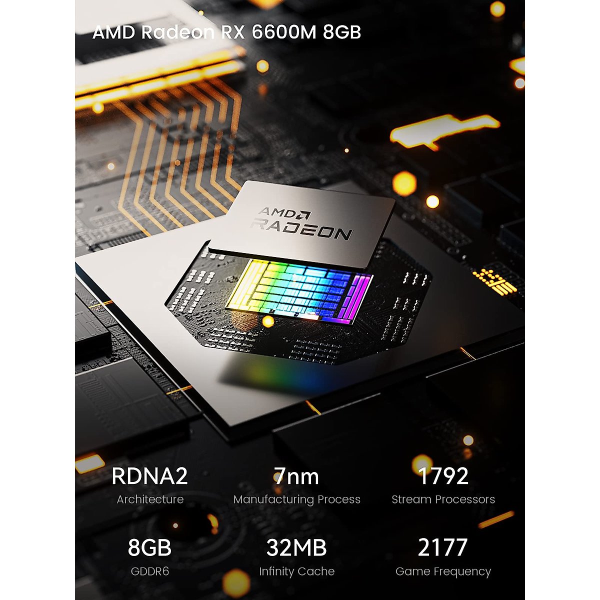 MINISFORUM Neptune Series HX77G Mini PC AMD Ryzen 7 7735HS Desktop Computer, DDR5 32GB RAM+1TB SSD, 2X HDMI & 2X USB4 Quad Outputs, AMD Radeon RX 6600M Discrete Graphics Small PC