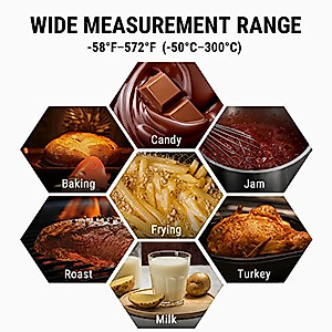 ThermoPro TP509 Candy Thermometer with Pot Clip, Instant Read Meat Thermometer with LCD, Cooking Oil Thermometer Deep Frying Thermometer for Candy Maple Syrup Grease Cheese Sugar Brewing Making