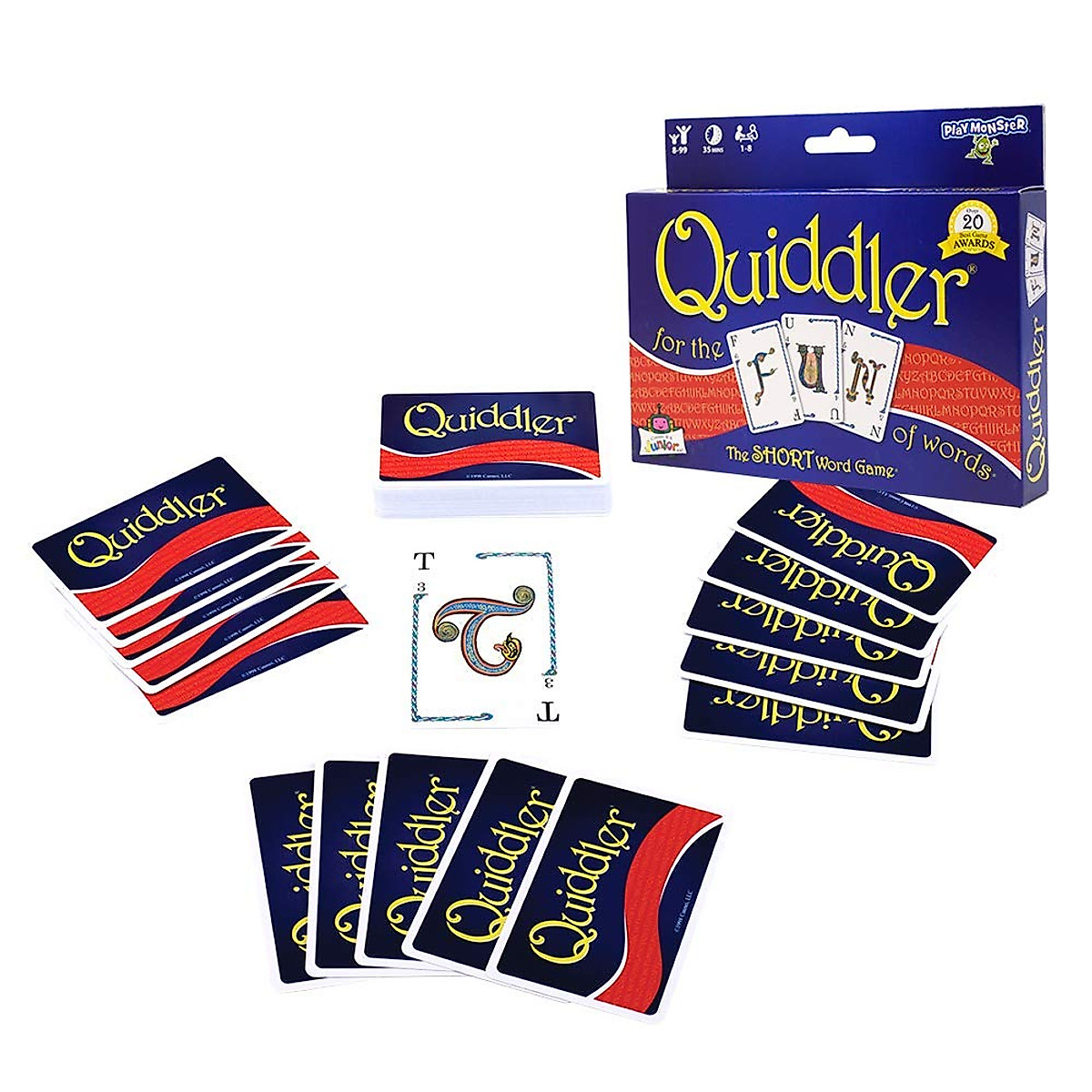 Quiddler — Card Game — Make Short Words With Cards to Win — For Family Game Nights — Ages 8+