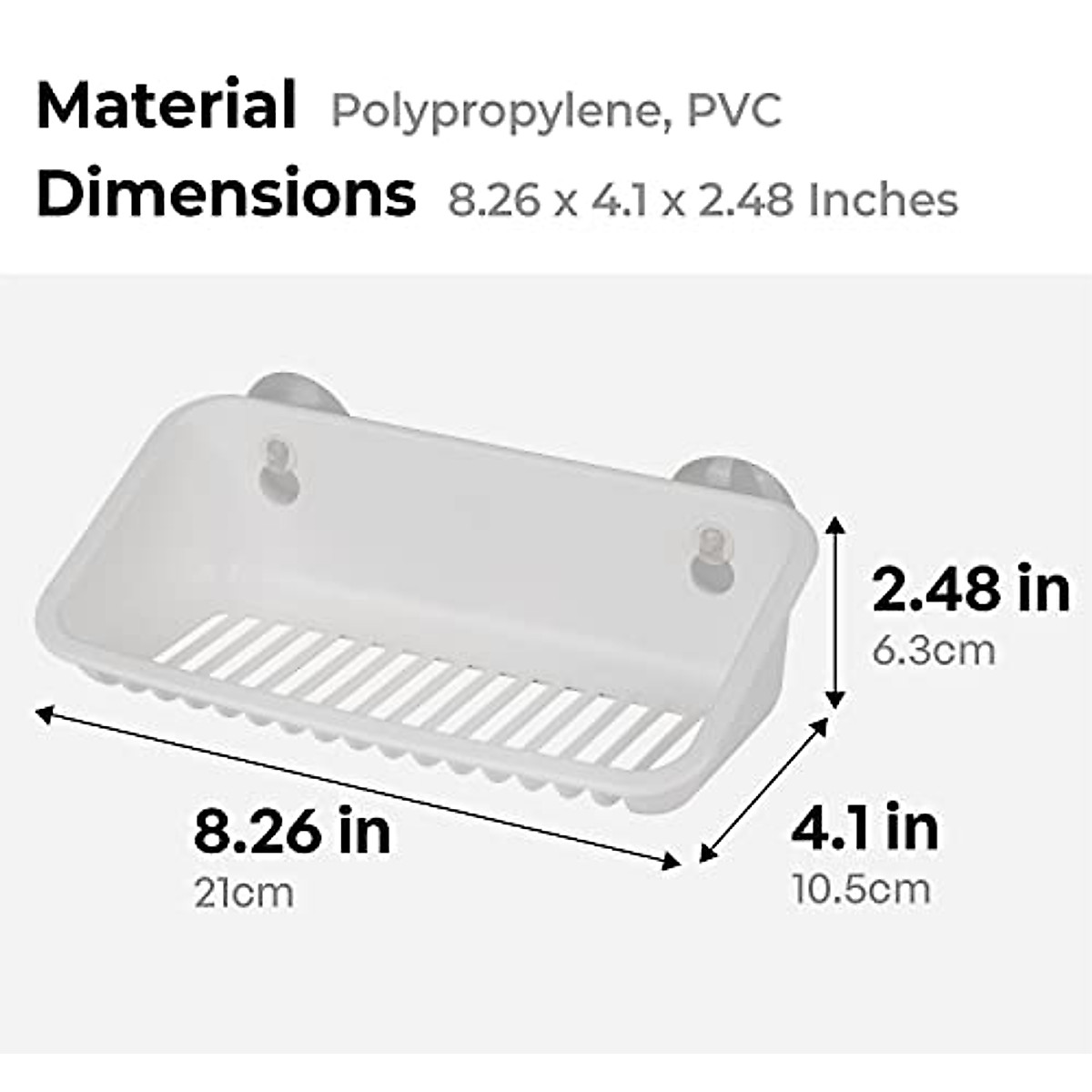carrotez Sink Caddy Organizer, Sponge Holder, Suction Holder for Sponges, Soap, Scrubbers, Rust Resistant, Kitchen, Bathroom