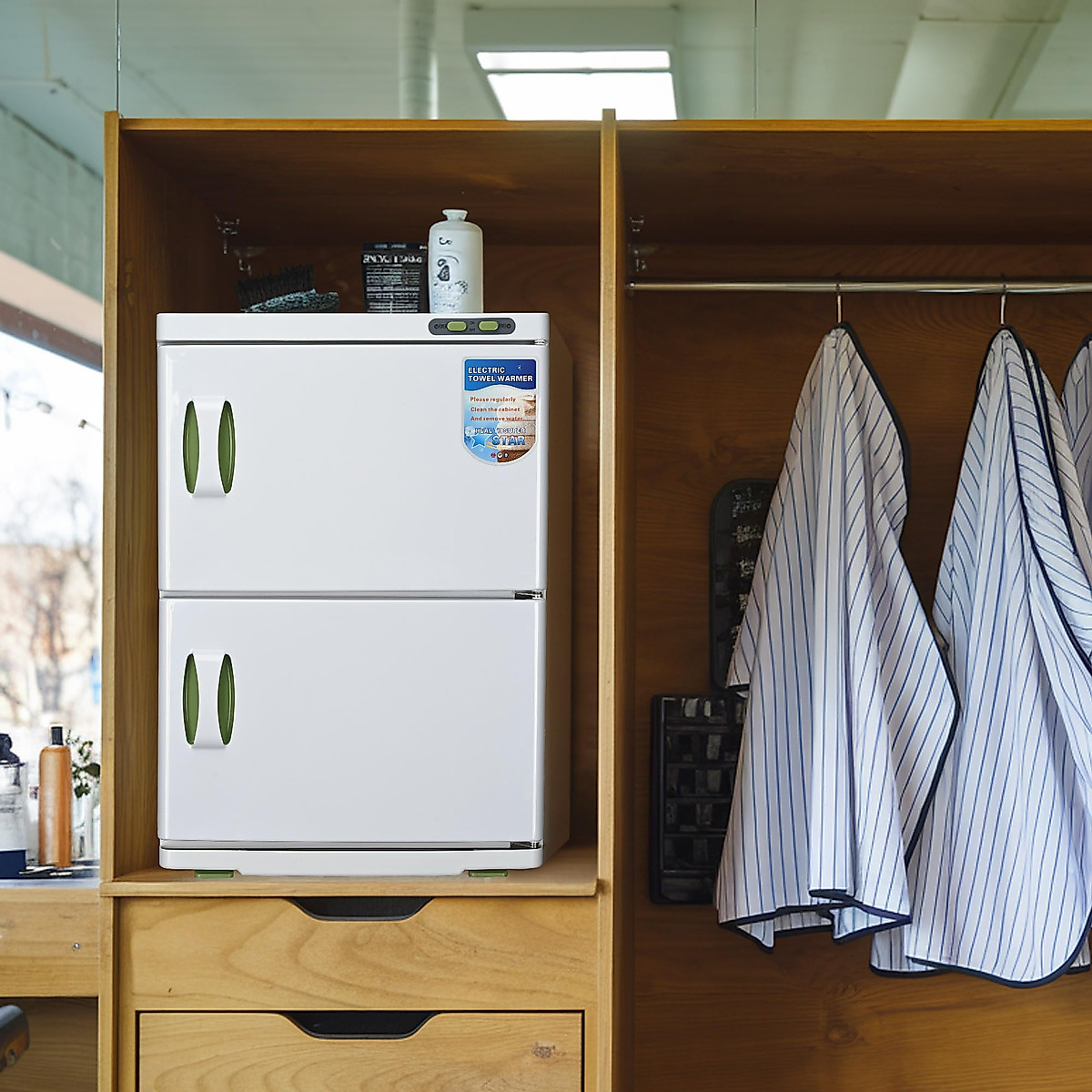 BYOOTIQUE Hot Towel Warmer Cabinet, 46L Extra Large Capacity, 2in1 Professional Double Towel Heater Mechine for Facial Spa, Massage, Hair Salon, Barber, Estheticians, Beauty Salon, White