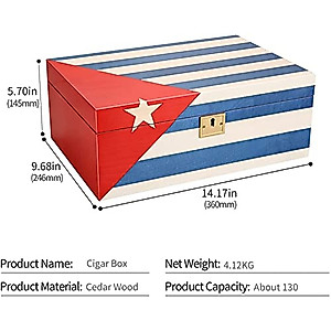 Cigar Star Gabeto Handmade Cigar Humidor with Boveda Packs, and Digital Hygrometer, Spanish Cedar Lined Cigar Box Set with Storage Tray and Air flow rack, Great Gift for Fathers