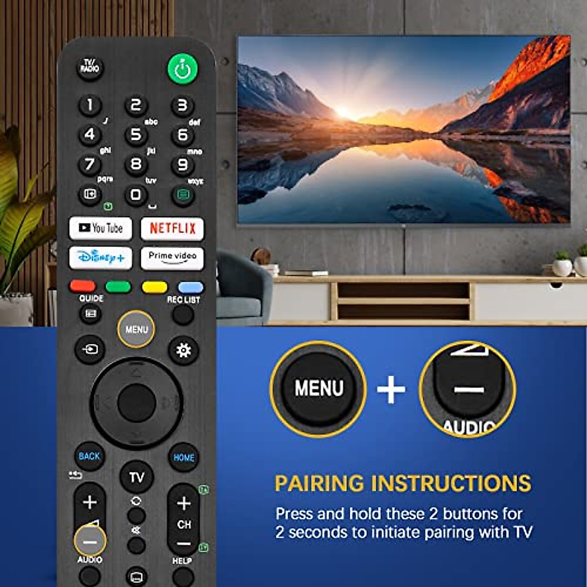 RMF-TX520U MG3-TX520U Remote Control for Sony Smart TV Bravia Models KD43X80J KD43X85J KD50X80J KD50X85J KD55X79J KD55X80CJ XR50X90J XR50X94J XR55A80J XR55A84J XR55A90J XR55X90J XR55X94J