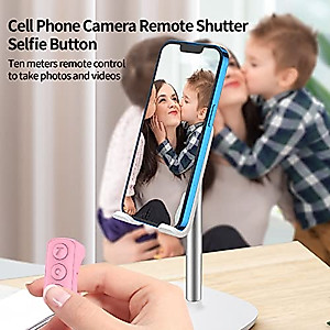 SOFAMIRI TIK Tok Bluetooth Remote Control Page Turner TikTok Kindle App Remote Scrolling Ring clicker for iPhone iPad Camera Remote Shutter Selfie Button (Pink)