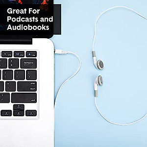 Xuhal 150 Pcs Earbuds Bulk for Classroom Back to School Supplies 3.5mm Earphones Headphones Plug White Ear Buds Bundle for Kids Children Students School Libraries Hospitals