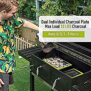 MFSTUDIO Oversize Charcoal Grill, Easy Clean with 794 SQ.IN. Extra Large Cooking Area, BBQ Grill For Outdoor Camping and Family & Friends Gathering, Black