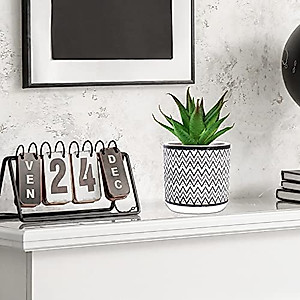 Winlyn 3 Pcs Small Potted Succulents Plants Artificial String of Pearls Aloe Hops Succulents in Black Geometric Concrete Pots for Gifts Modern Home Bathroom Window Table Indoor Outdoor Greenery Décor