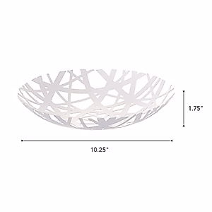 YAMAZAKI Home Bowl | Steel | Fruit Basket, One Size, White