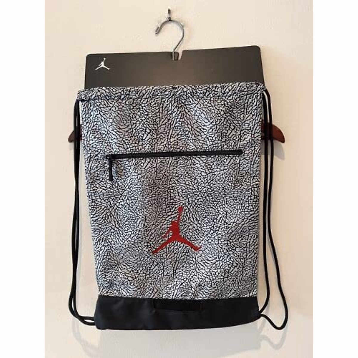 Air Jumpman Retro Elephant Print Gym Bag Drawstring Sport Boys Color Black, Grey, and Gym Red