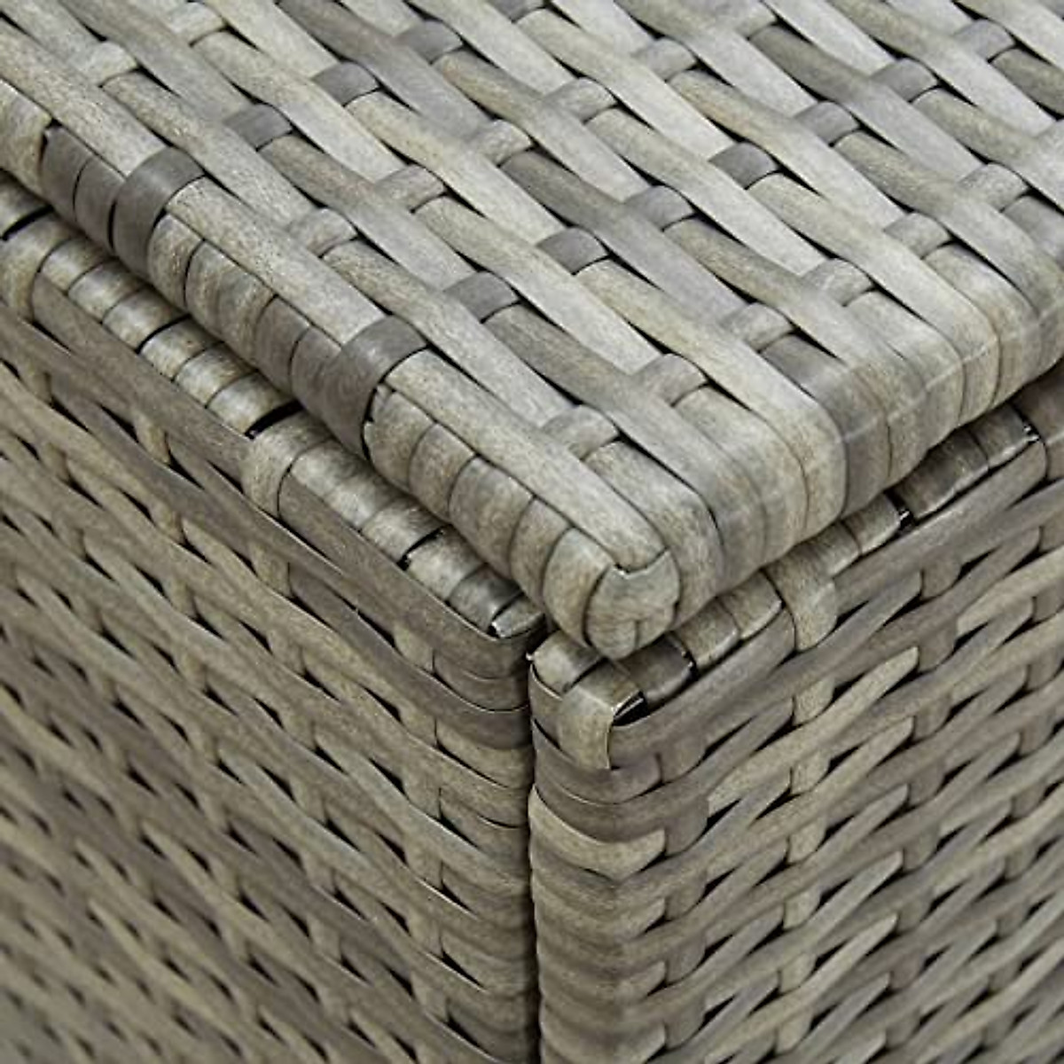 YEZIYIYFOB 320 gal Outdoor Storage Box Large Deck Box Taupe Grey Rattan Patio Storage Box Garden Storage Suncast Chest Container Poly Cabinet for Lawn Backyard 70.8"x35.4"x29.5" Grey NOT WATERPROOF